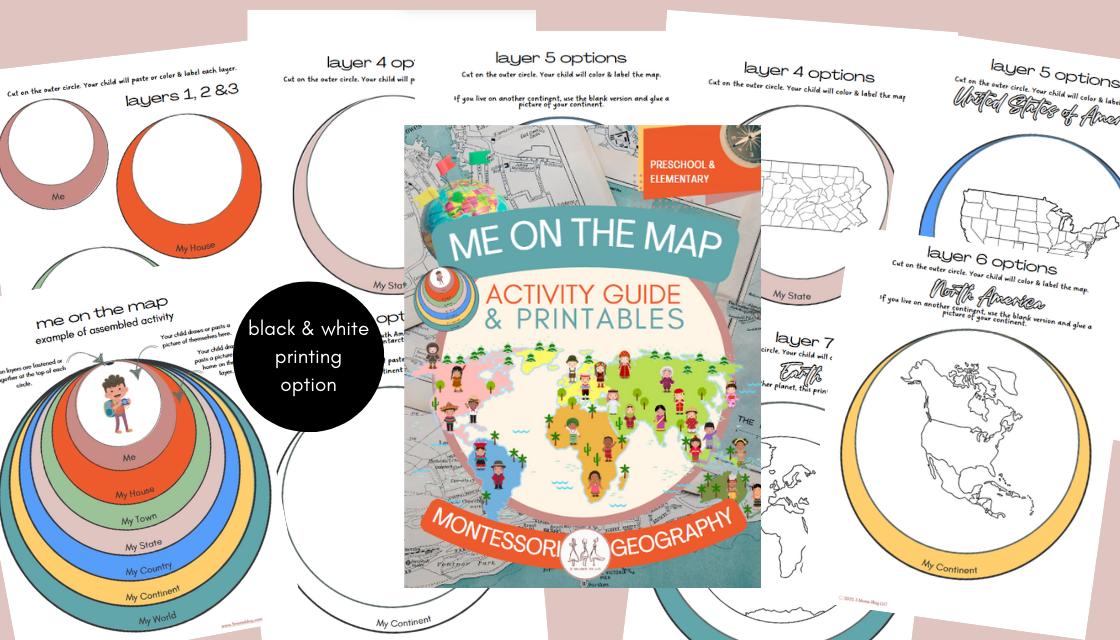 “Me on the Map” How-to and Free Montessori Printable